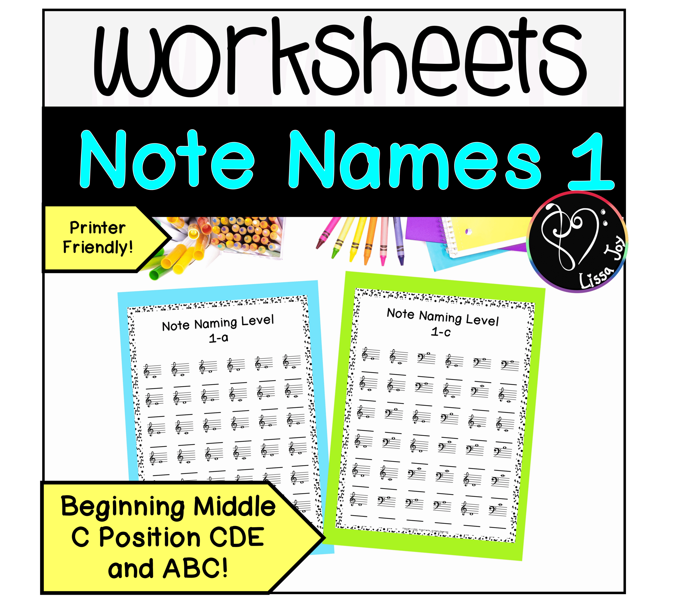 Music Note Name Worksheets