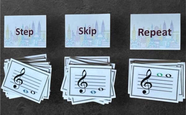 72 Landmark Note Cards - Steps, Skips and Repeats - My Music Resource